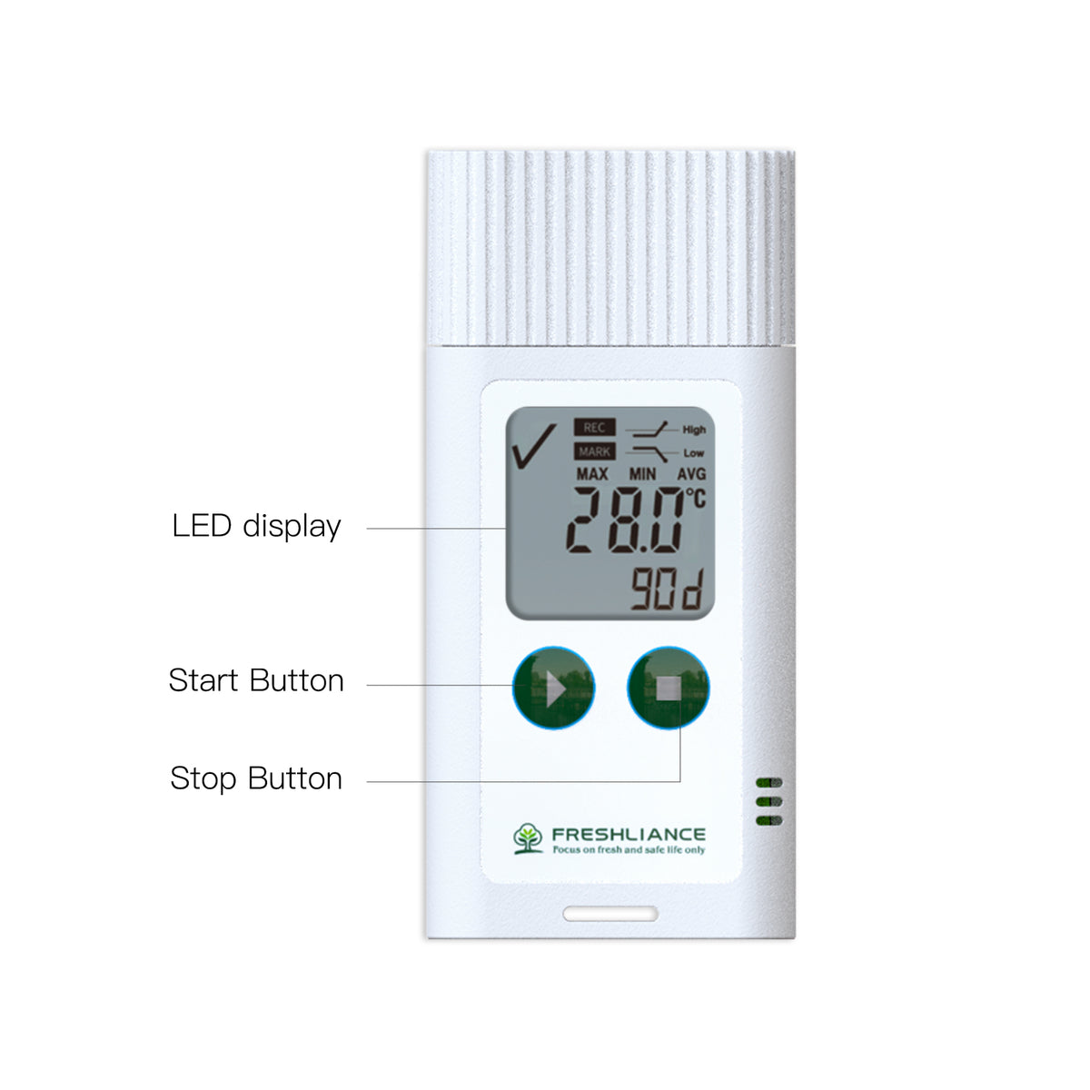 Freshliance LCD Configurable Reusable Temperature and Humidity Data Lo ...